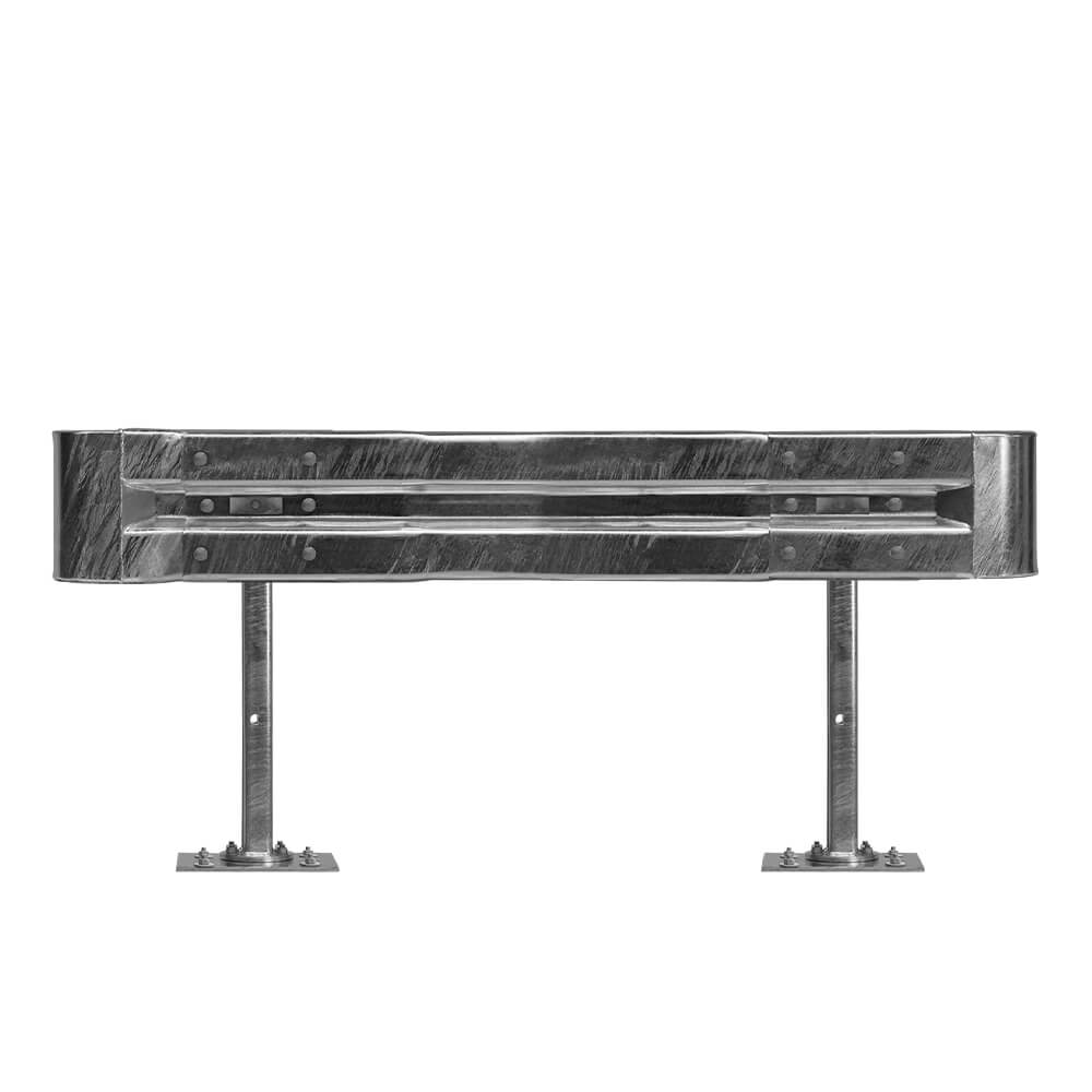 Schutzplanken Komplett-Set, 82 cm Höhe, 2,13 m lang, Aufdübeln, Stahl ...