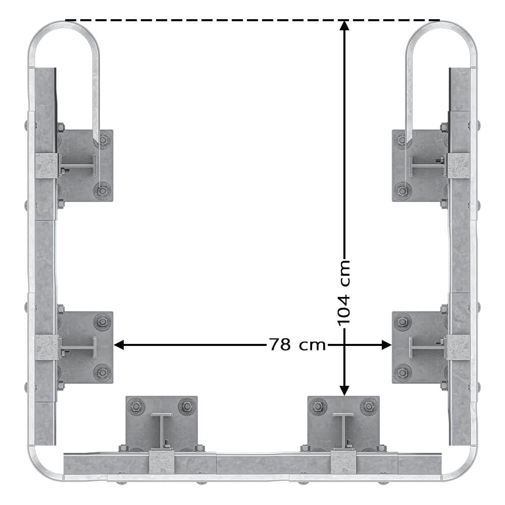 3-seitiger Säulenschutz-Komplett-Bausatz M75-2SP, außen 124x127cm ...
